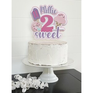 Two Sweet Personalized Cake Topper|donut Birthday Cake Topper|ice Cream ...