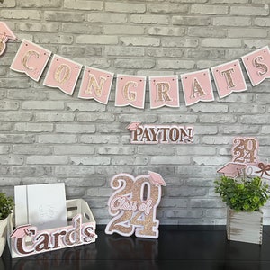 Graduation Card Banner in Pink|card Box Banner|custom Graduation Banner ...