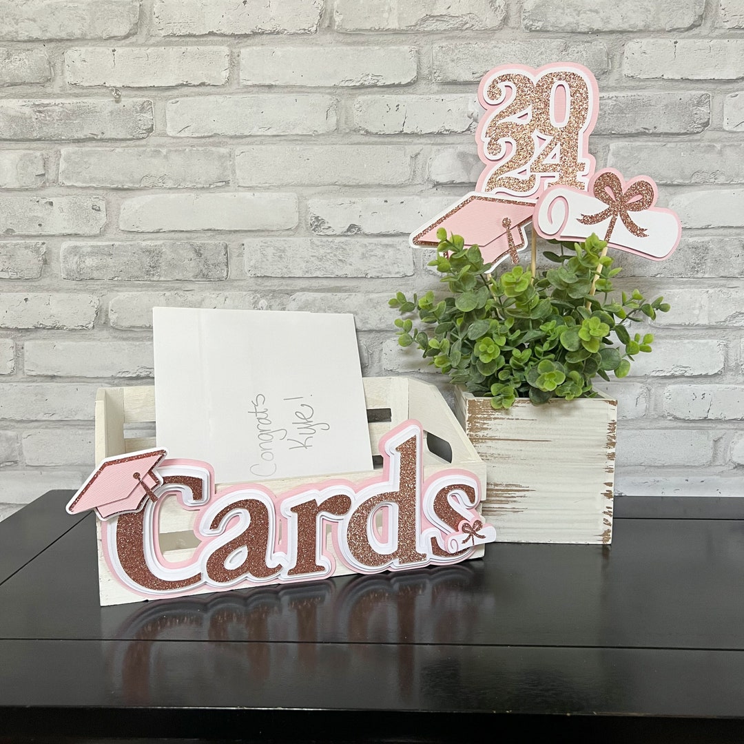 Graduation Card Banner in Pink|card Box Banner|custom Graduation Banner ...