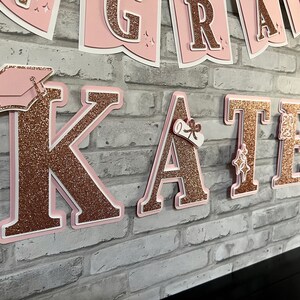 Graduation Personalized Name Banner in Pink|custom Graduation Banner ...