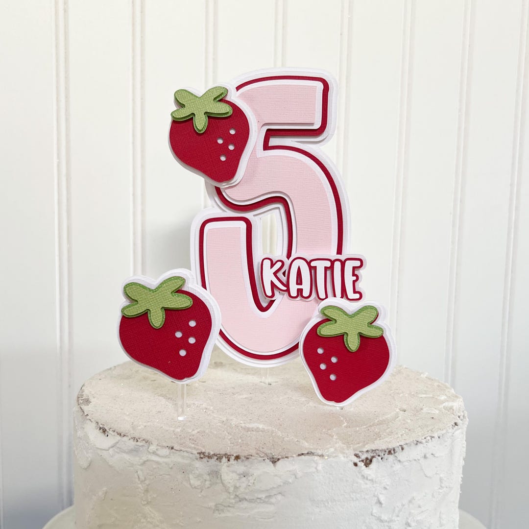Berry Sweet Birthday Cake Topper|personalized Strawberry Cake Topper ...