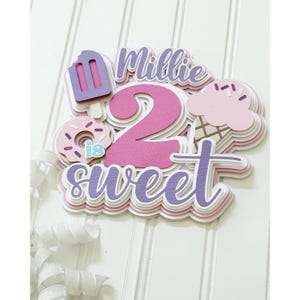 Two Sweet Personalized Cake Topper|donut Birthday Cake Topper|ice Cream ...