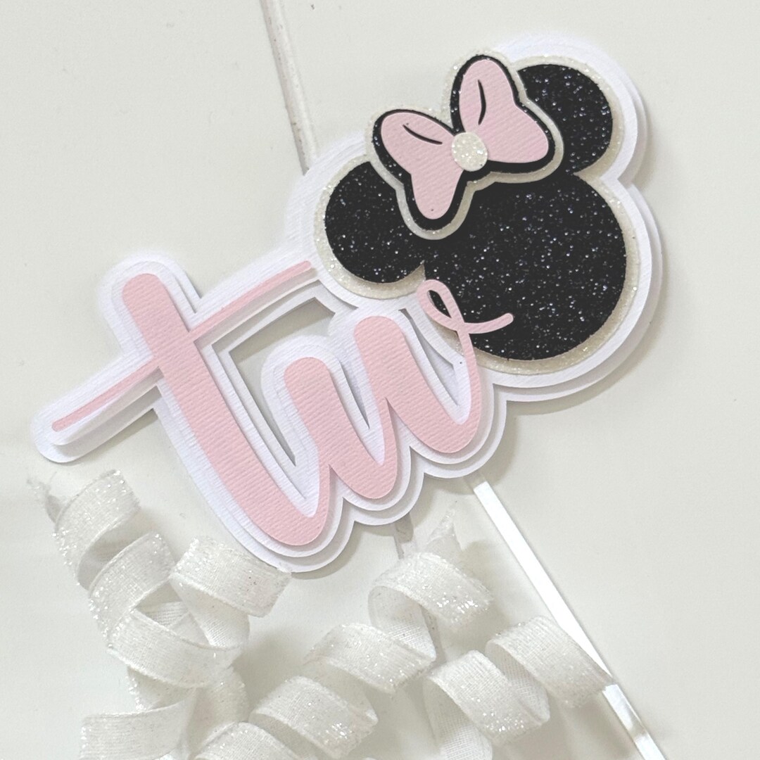 Minnie Pink & Black Cake Topper|two Cake Topper| Minnie Smash Cake|2nd ...