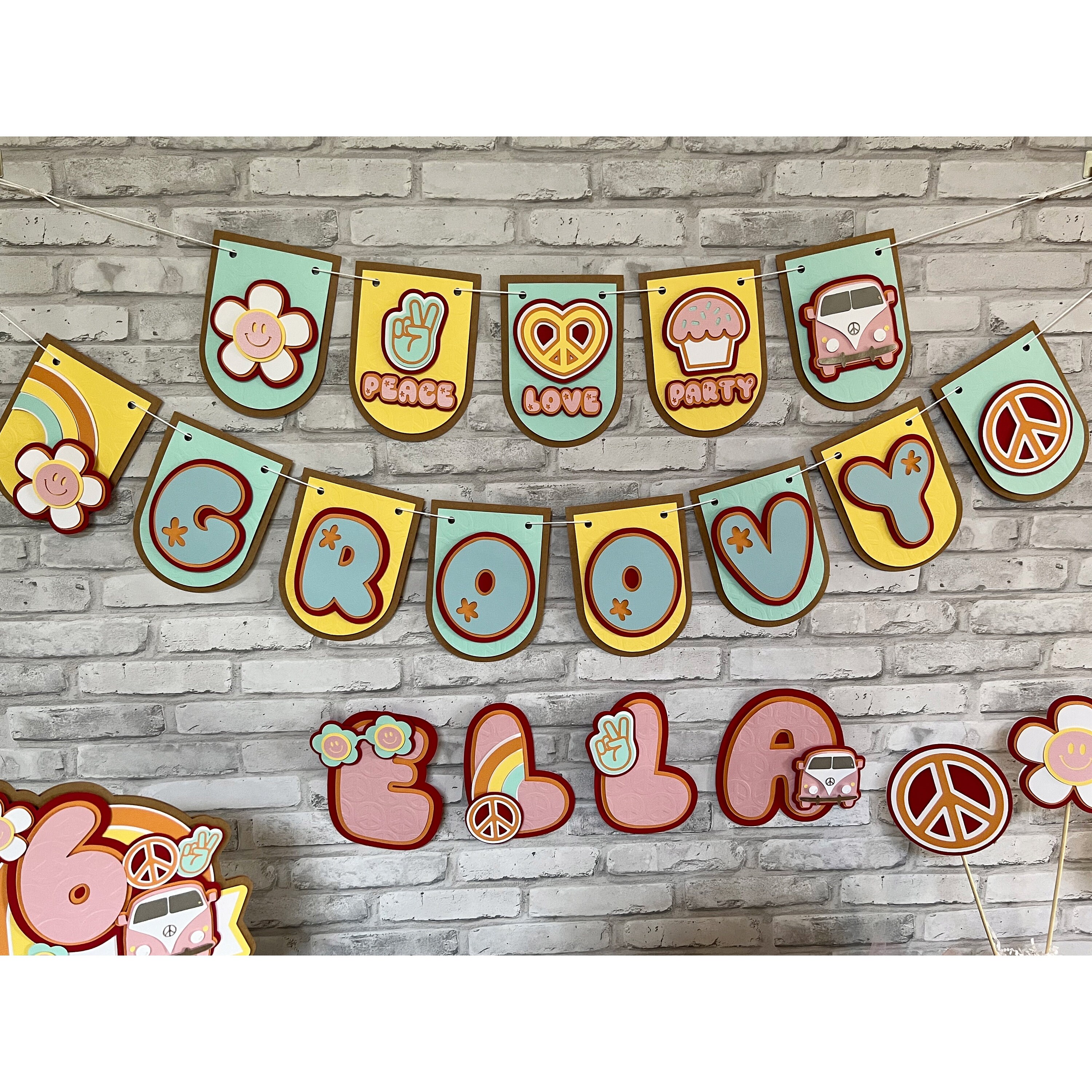 Groovy Birthday Bannerhippie Birthday Banner70's - Etsy