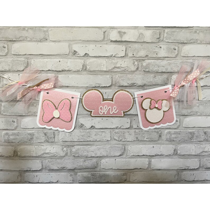 Minnie Mouse Highchair Banner Minnie Mouse Banner Birthday - Etsy
