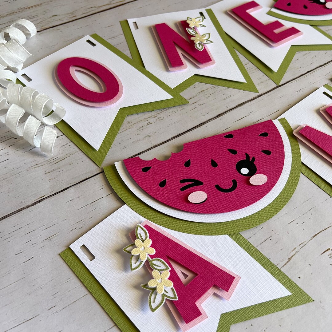 One in A Melon Birthday Banner|watermelon Birthday Banner|one in A ...