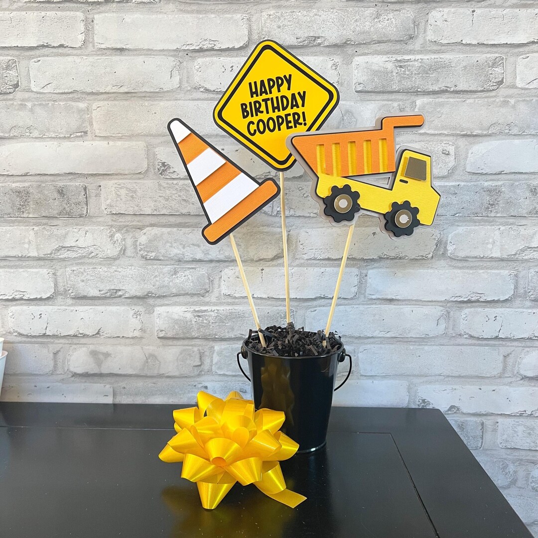 Construction Birthday Party Centerpiece|personalized Construction ...