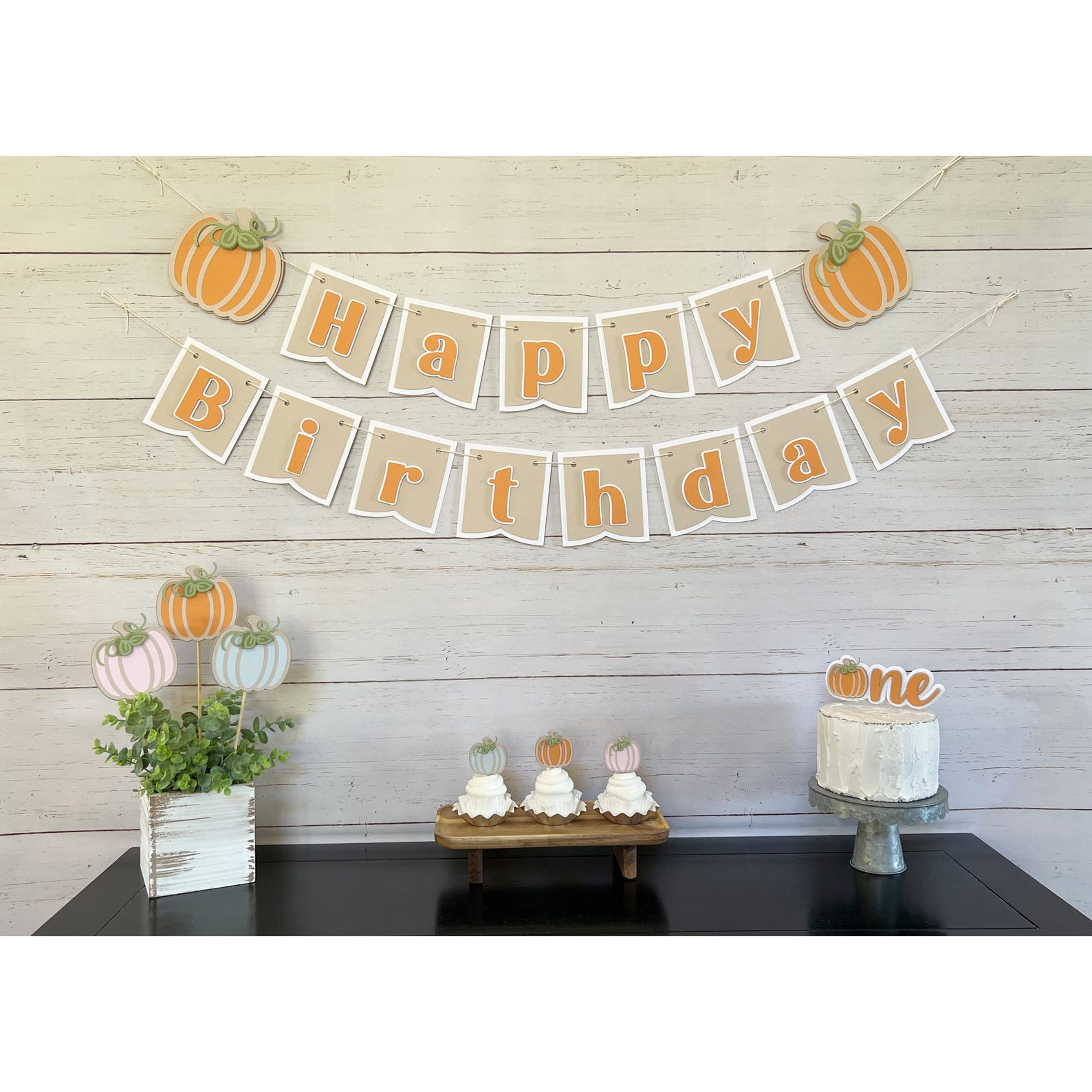 Pumpkin Happy Birthday Banner|sweet Little Pumpkin Banner| Pumpkin ...