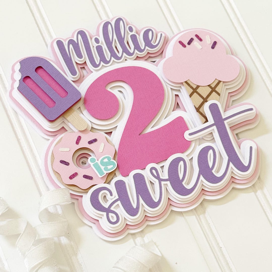 Two Sweet Personalized Cake Topper|donut Birthday Cake Topper|ice Cream ...