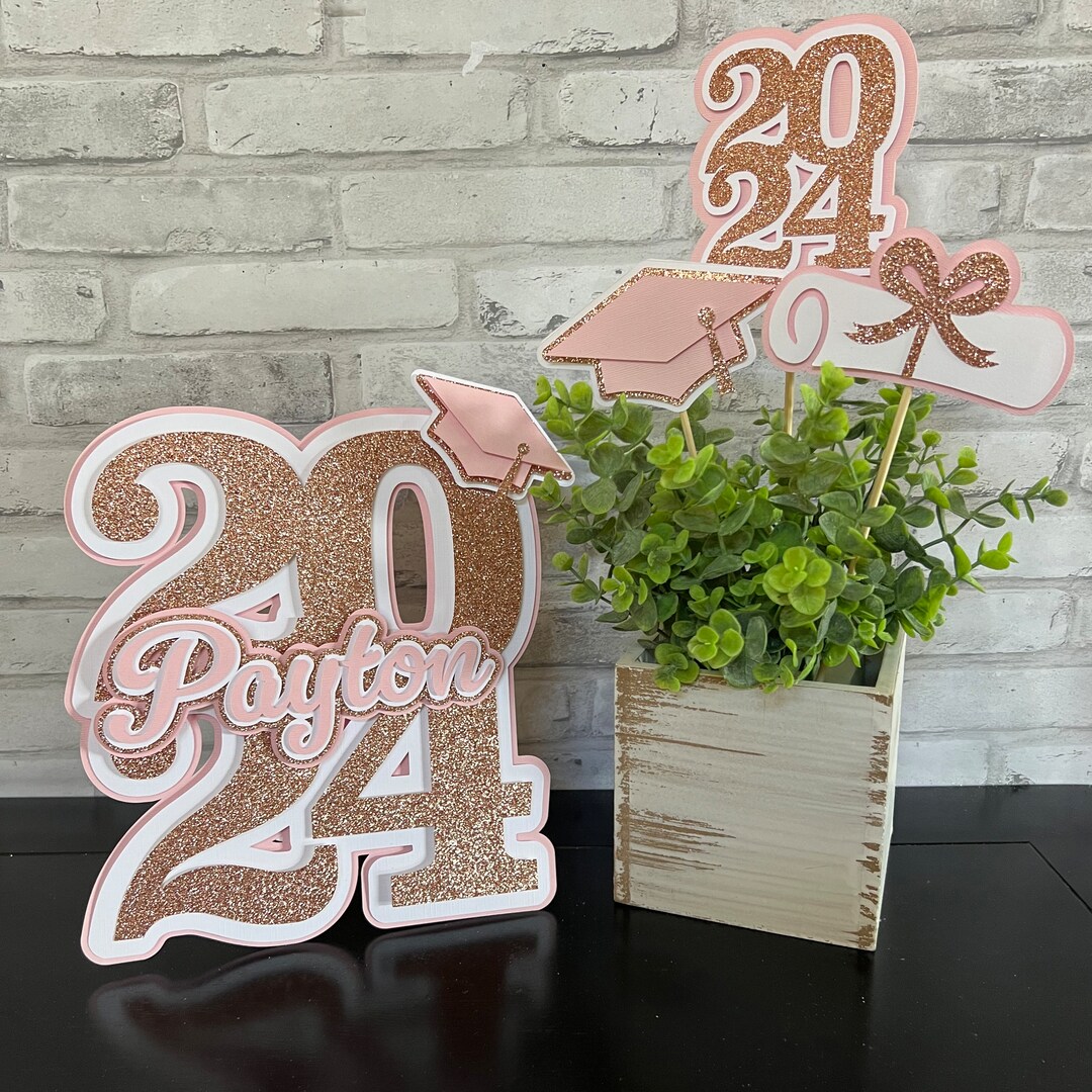 Class of 2024 Custom Tabletop Banner in Pinkcustom Graduation Banner ...