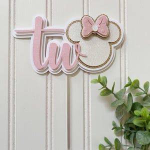 Minnie Pink Cake Topper|two Cake Topper| Minnie Smash Cake|2nd Birthday ...