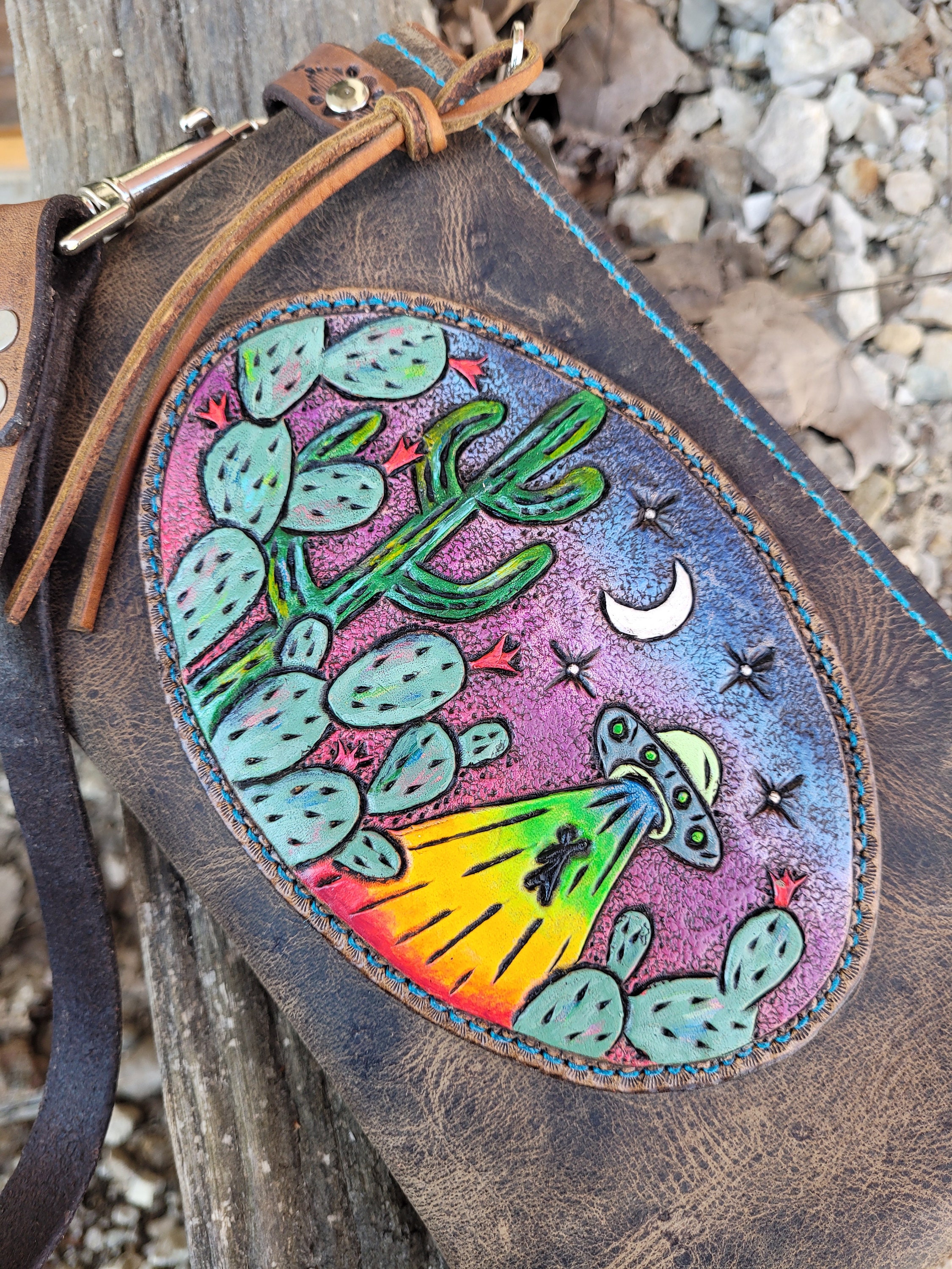 Leather Spaceship Clutch With Matching Envelope Wallet and Wristlet ...