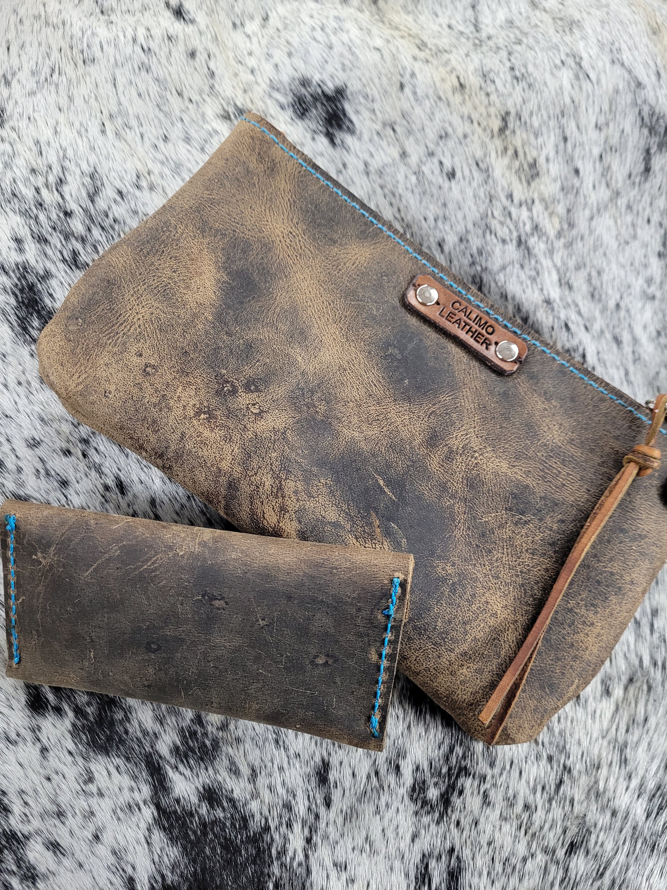 Leather Spaceship Clutch With Matching Envelope Wallet and Wristlet ...