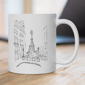 Paris Eiffel Tower Ceramic Mug Paris France Coffee Mug Black - Etsy