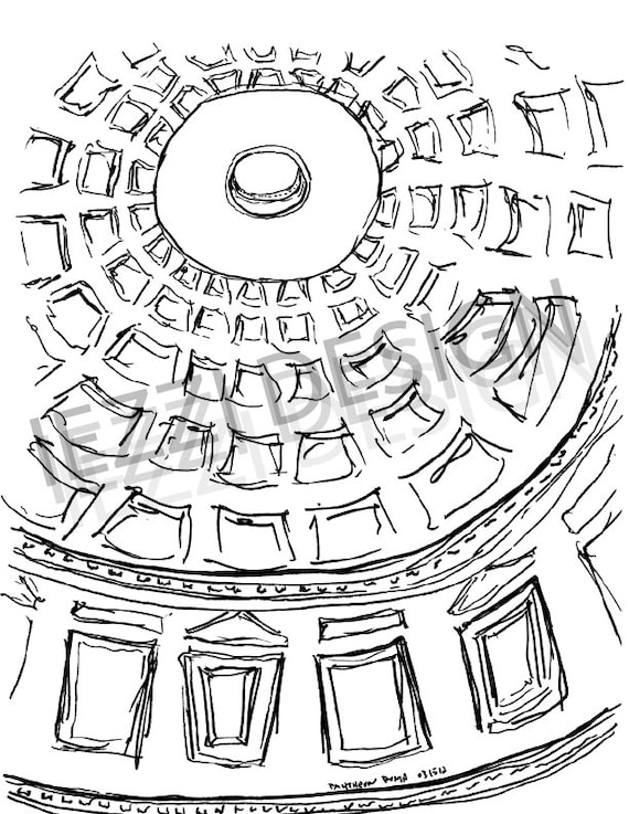 Roman Pantheon Drawing