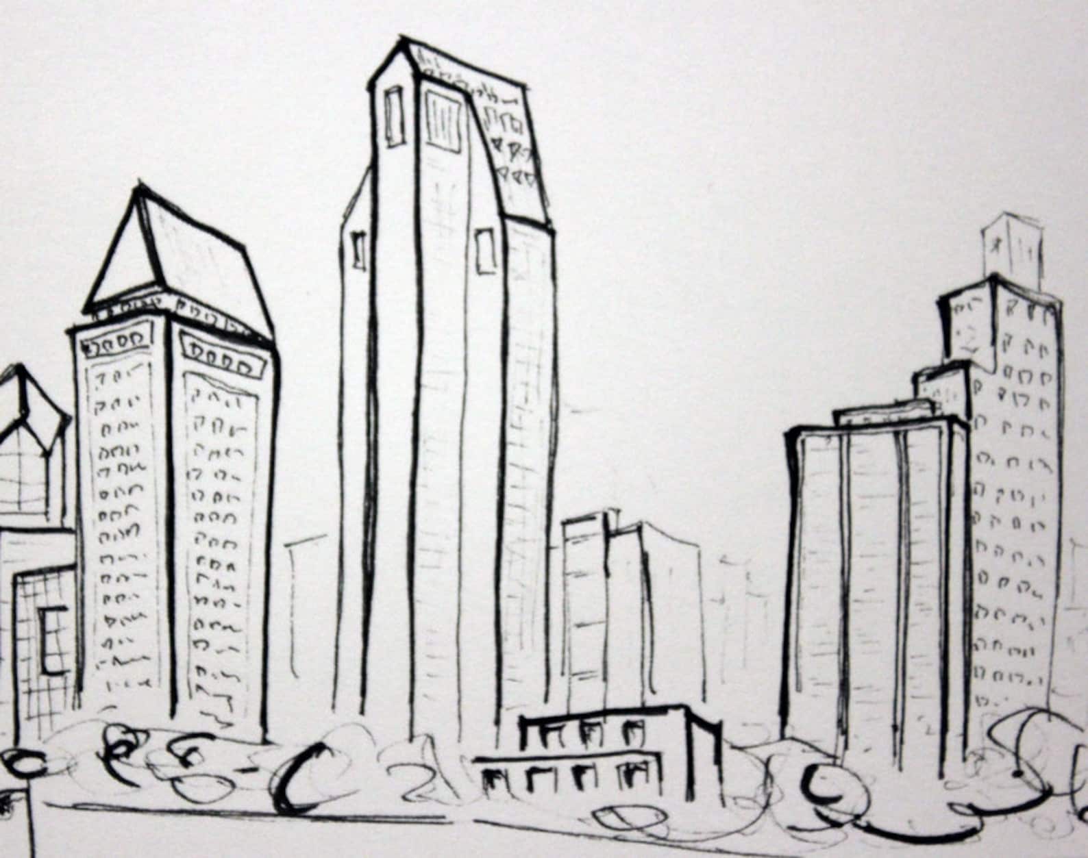 San Diego Sketch Art Print, San Diego Skyline, California Print, San ...