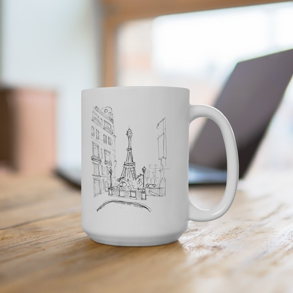 Paris Eiffel Tower Ceramic Mug Paris France Coffee Mug Black - Etsy