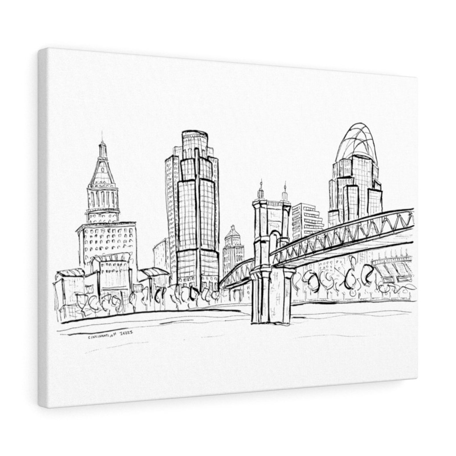 Cincinnati Skyline Canvas Wall Art Cincy Canvas Print - Etsy