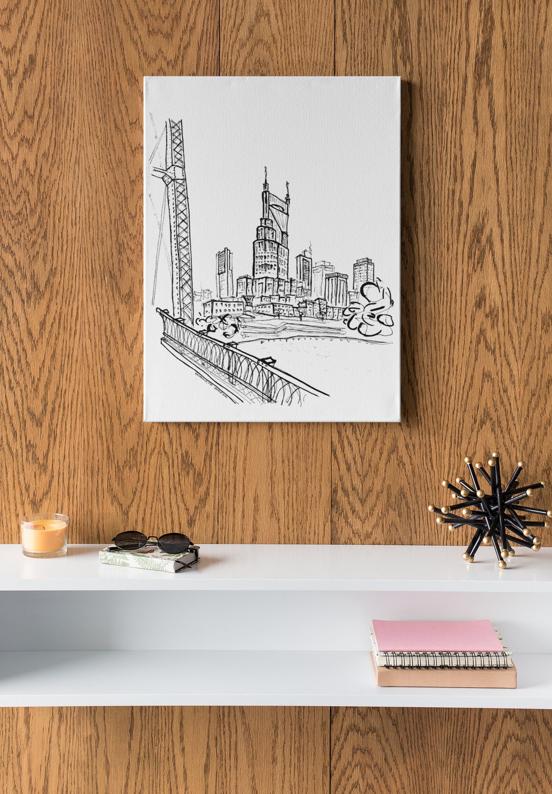 Nashville Skyline Canvas Wall Art, Nashville Tennessee Canvas Print ...