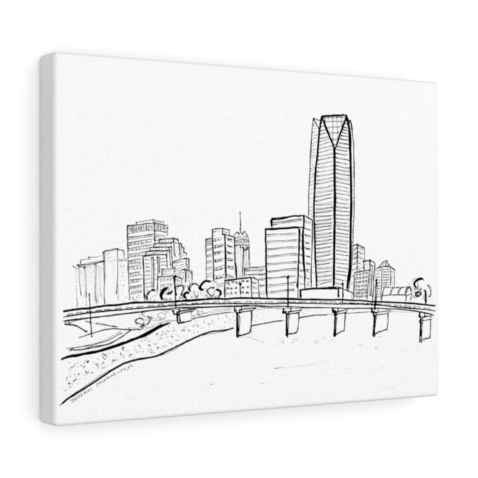 Oklahoma City Skyline Canvas Wall Art OKC Waterfront Canvas - Etsy