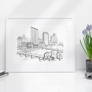 Grand Rapids Skyline Sketch Art Print, Michigan Art, Grand Rapids ...