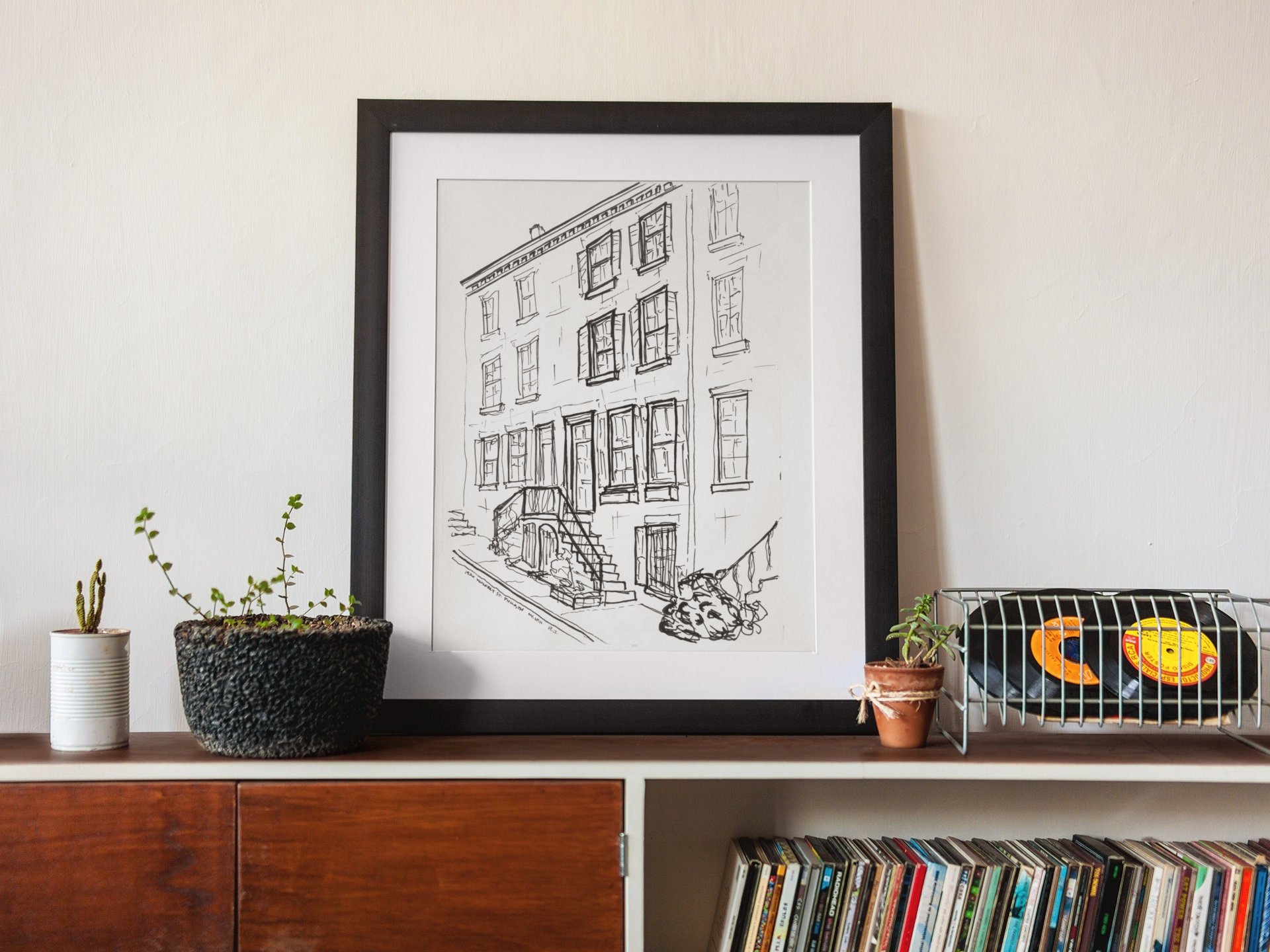 Philadelphia Row House Sketch Art Print Philly Center City - Etsy
