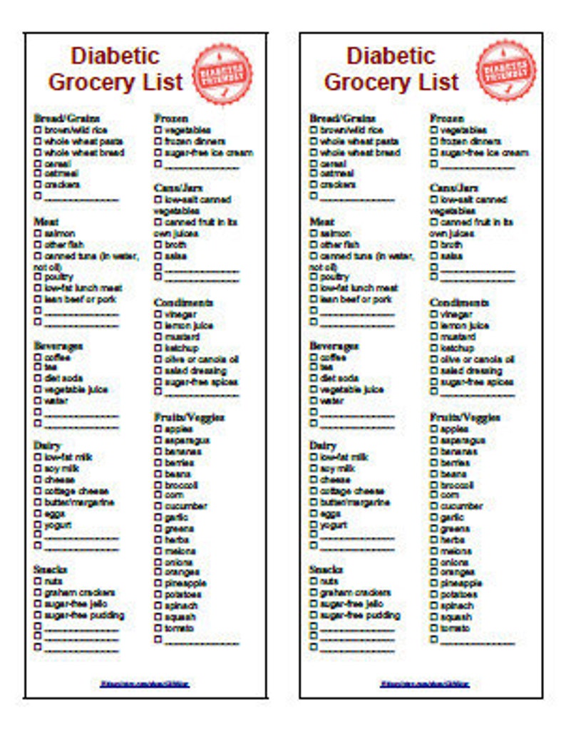 List Of Food For Diabetic Diet
