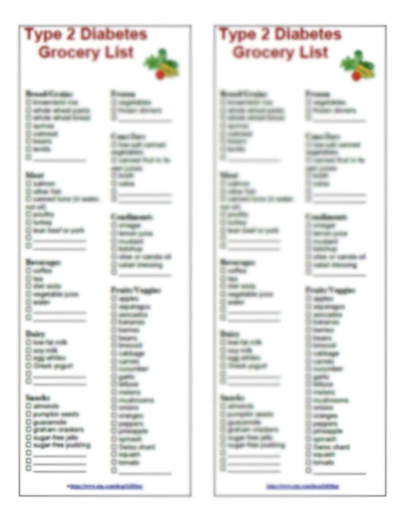 Diabetic Grocery List Printable Printable Word Searches