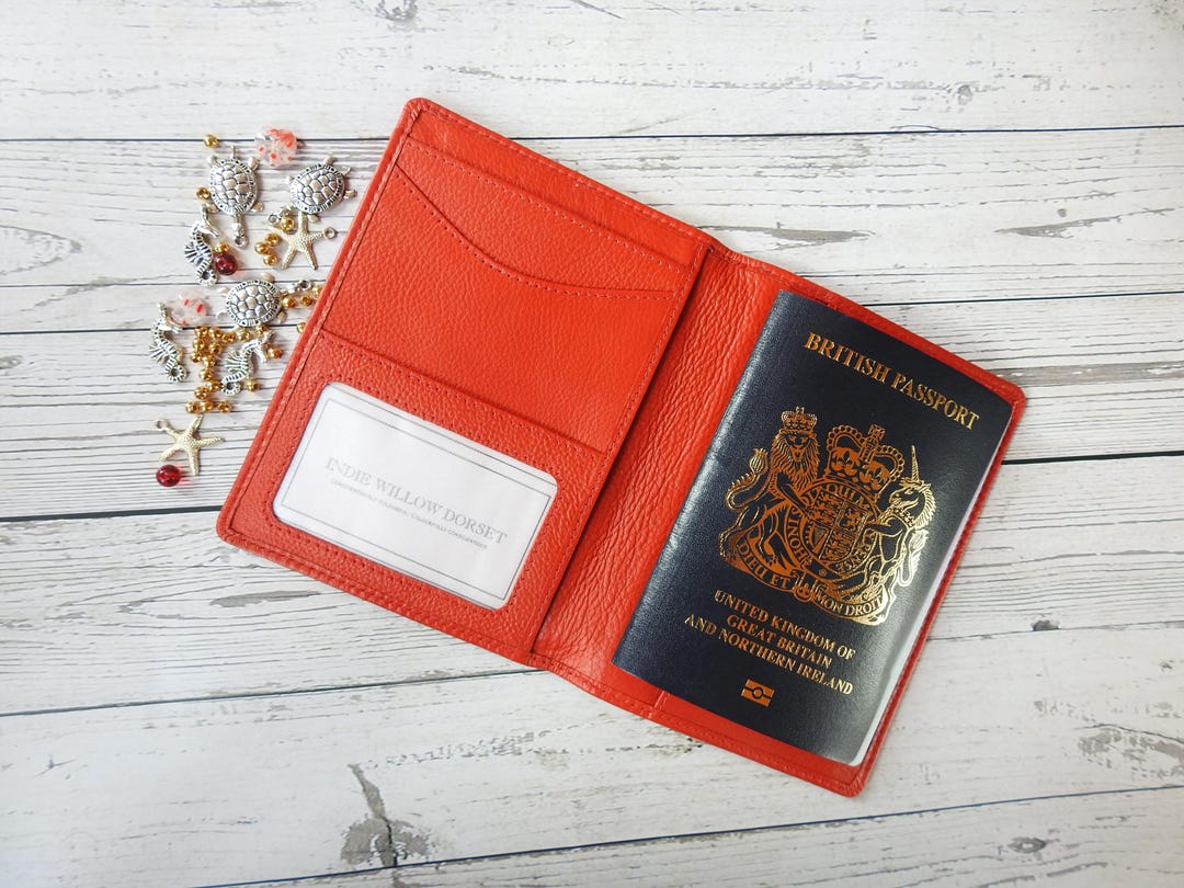 Red Leather Passport Holder, Red Passport Cover, Red Leather Travel ...