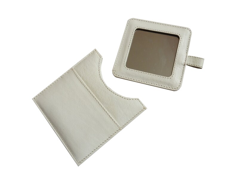 Personalized Leather Compact Mirror | Handmade Cow Leather - Etsy