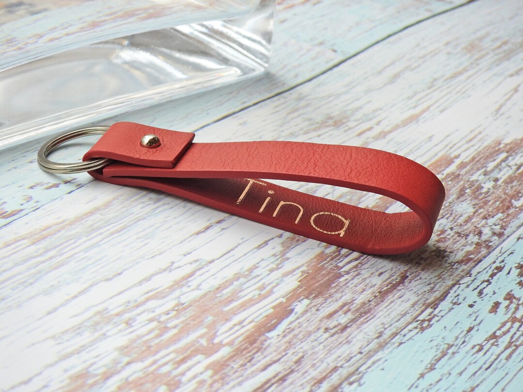 Personalised Leather Key Ring | Key Loop Personalised | Key Ring Gift ...