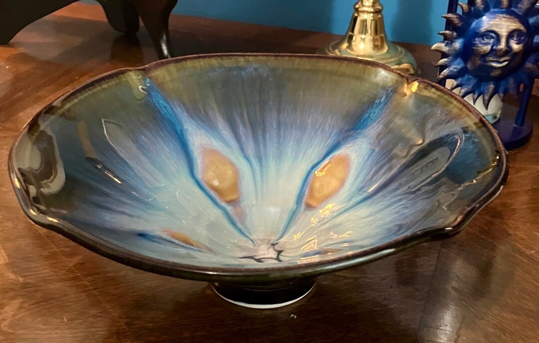 Artist Bill Campbell Pottery RARE Flambeaux Tulip Bowl Full Rich ...