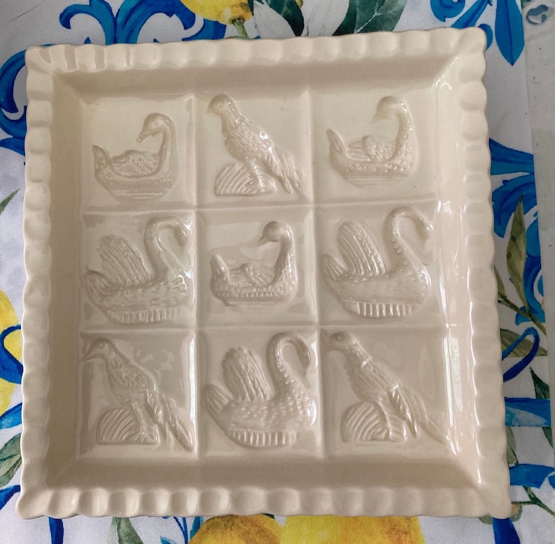 1869 Victorian Pottery Square Beautiful Shortbread Mold From London ...