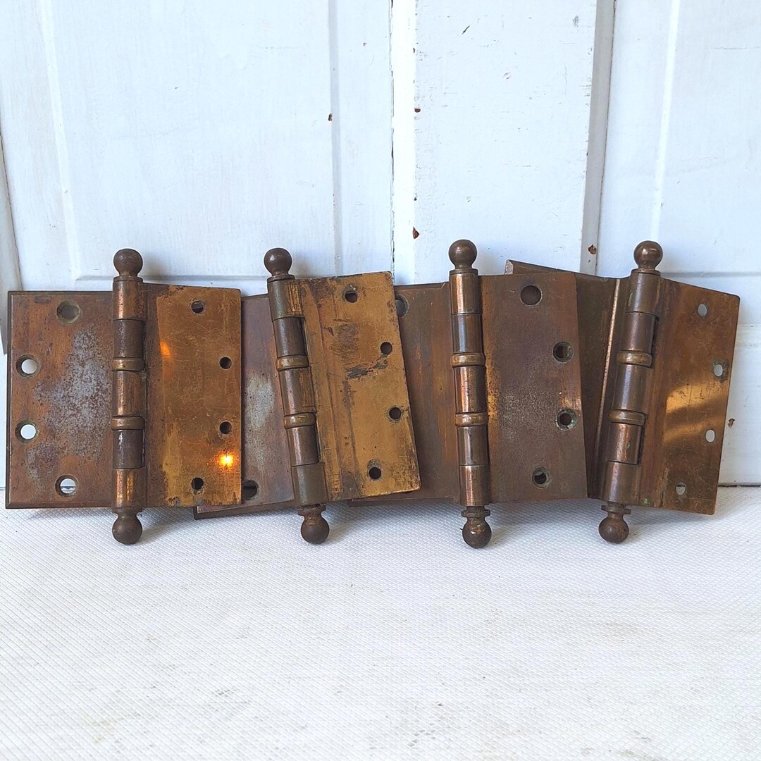 Four Large Bronze Half Mortise Hinges, Left Hand Swing, Surface Mount ...