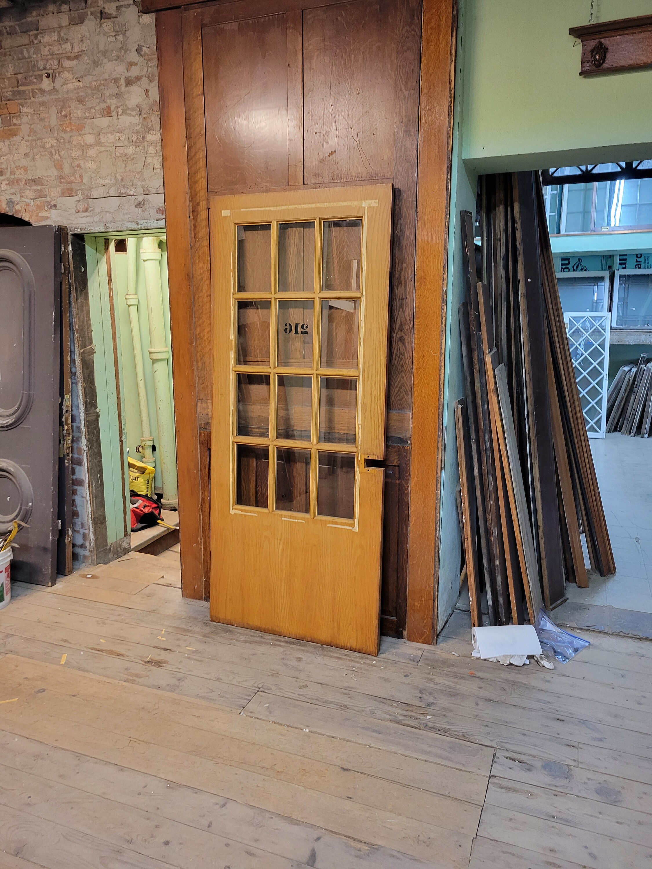 36" Vintage Wood Door, Vintage Office or Entry Door, Salvaged Wood Door ...