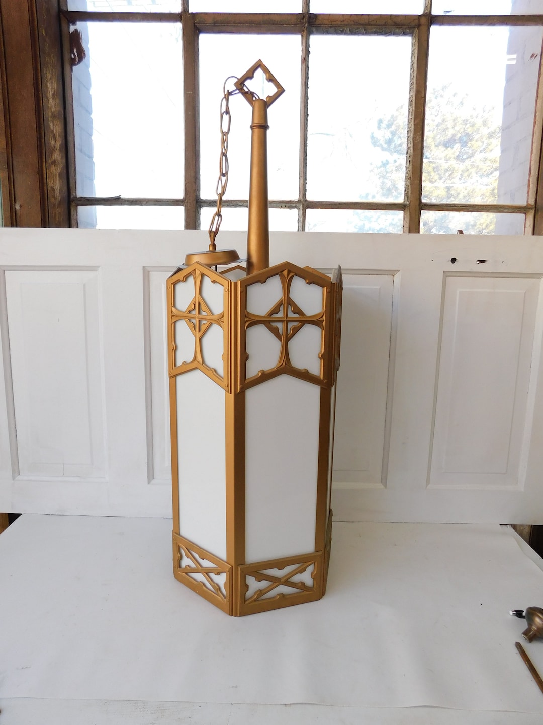 Mid Century Era Large Church Ceiling Light, Vintage Gothic Style Light ...