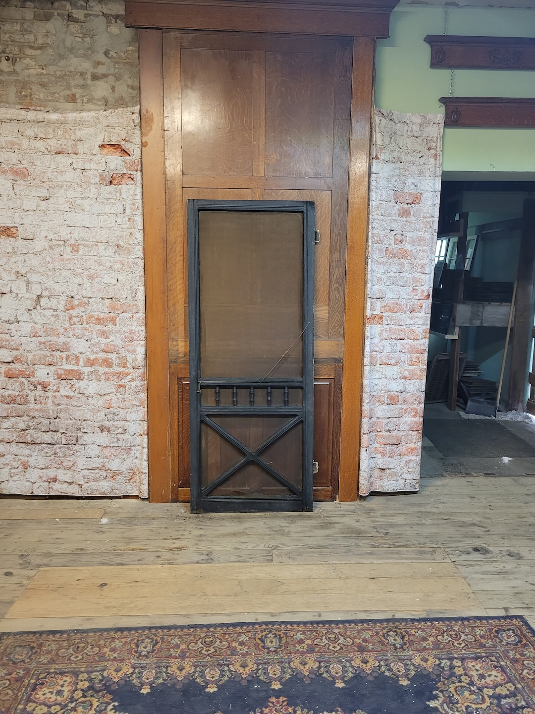 Fancy Antique Screen Door, Salvaged Farmhouse Screen Door With ...