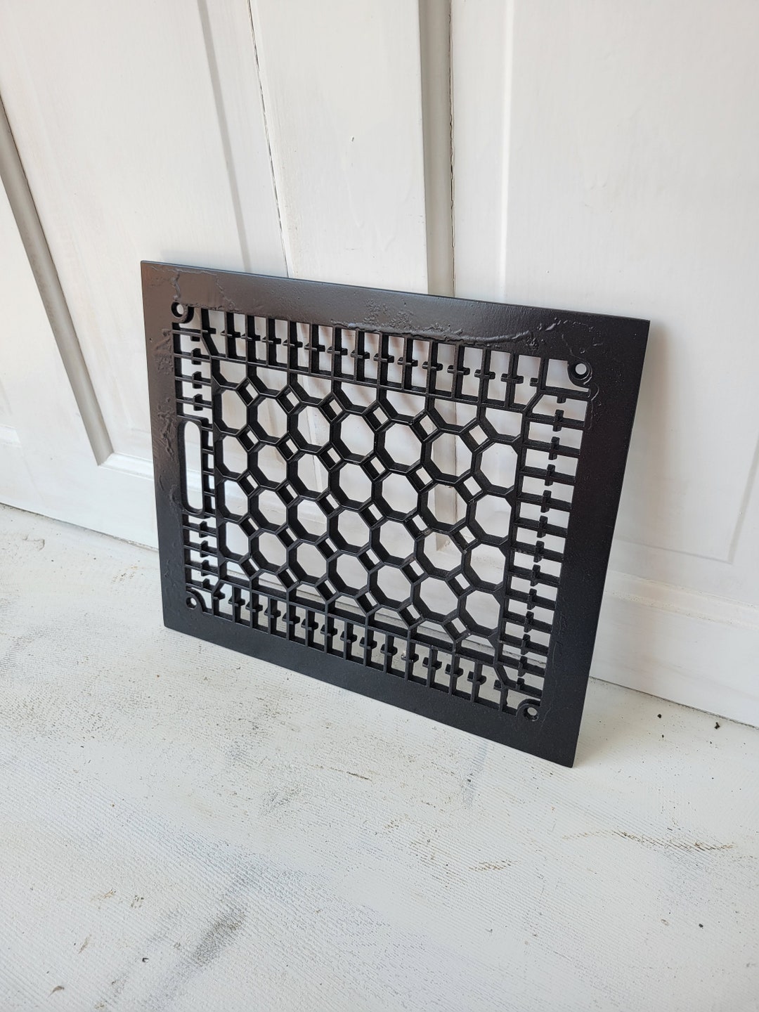 12 X 14 Black Iron Vent Cover, Cold Air Return, Large Floor Vent, Large ...