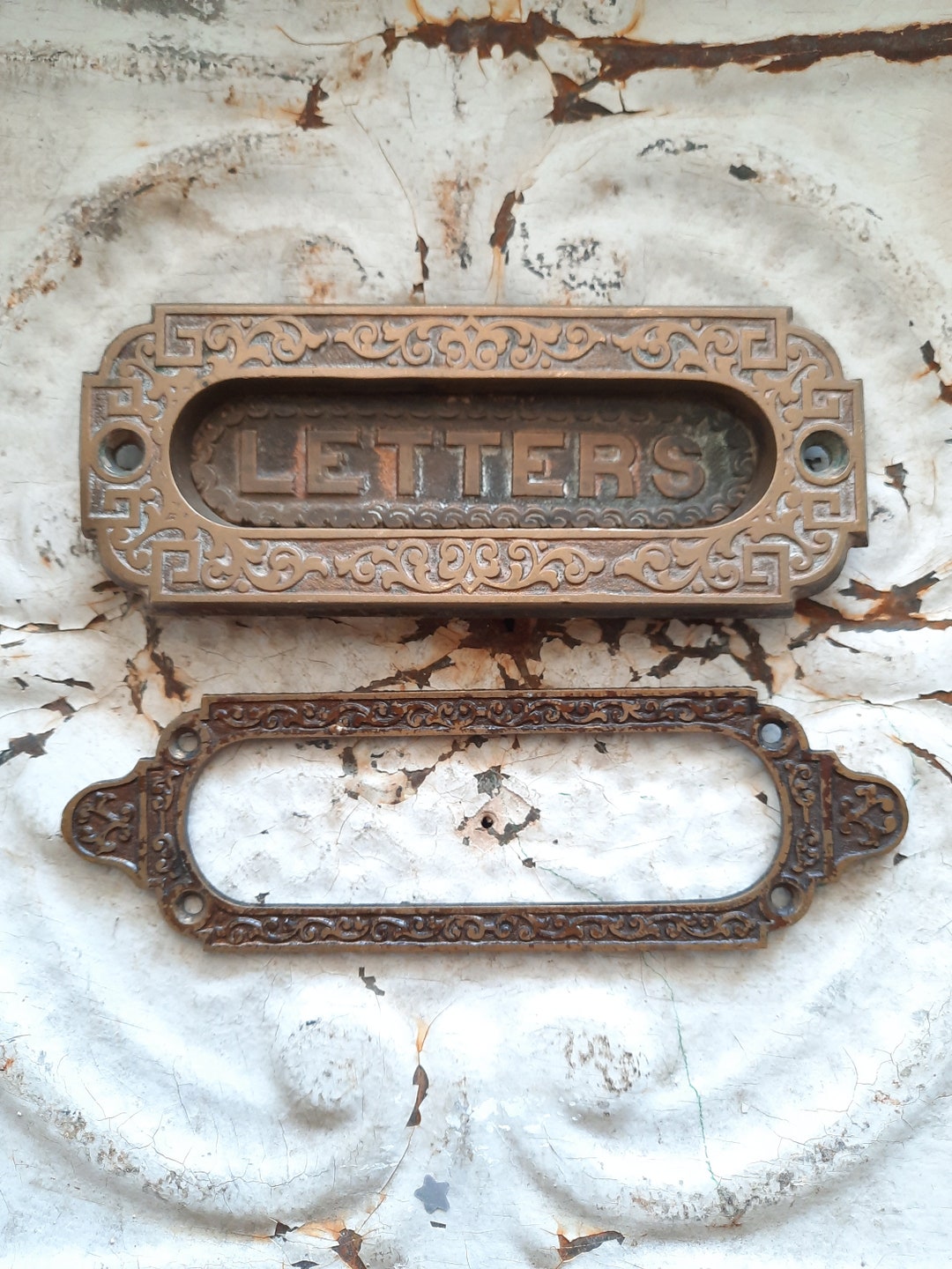 Ornate Bronze Letter Slot Fancy Antique Mail Slot Post Slot - Etsy