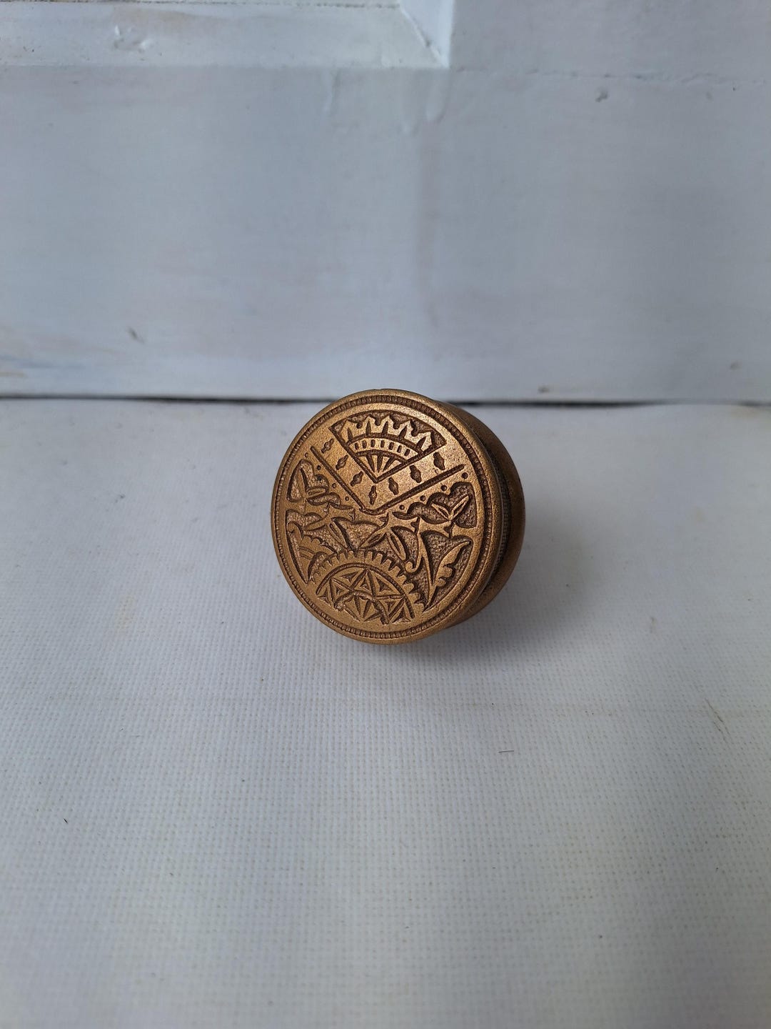 Small Oriental Branford Doorknob With Ornate Pattern, Tiny Antique Bronze Door Knob From ...