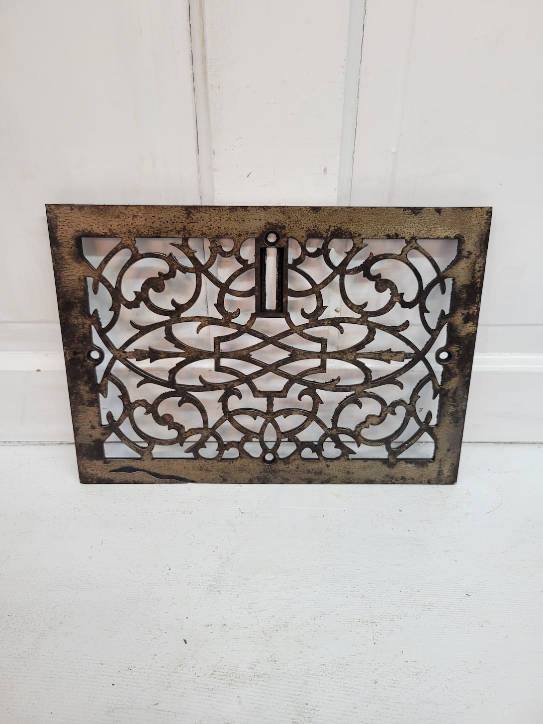 10 X 14 Fancy Antique Floor Vent Cover, Cold Air Return Large Floor ...