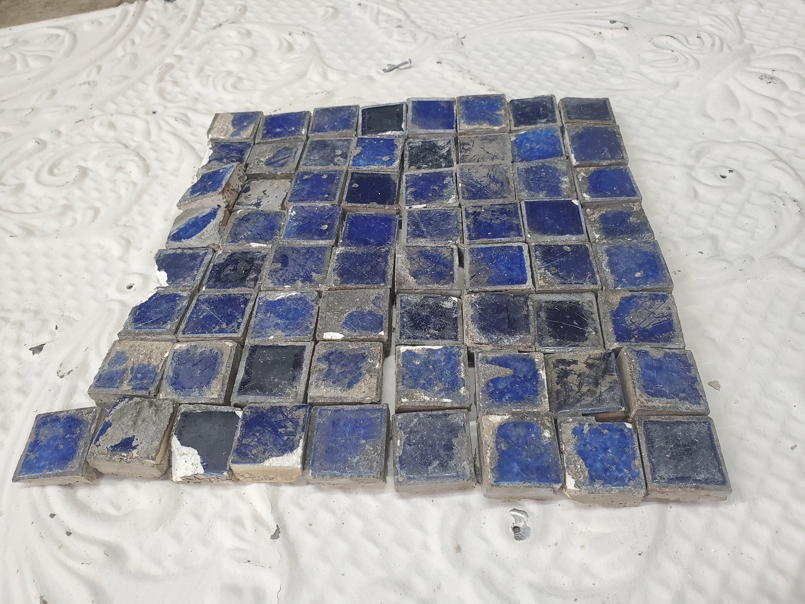 65 Small Blue Tiles Small Antique Tiles Fireplace Hearth - Etsy