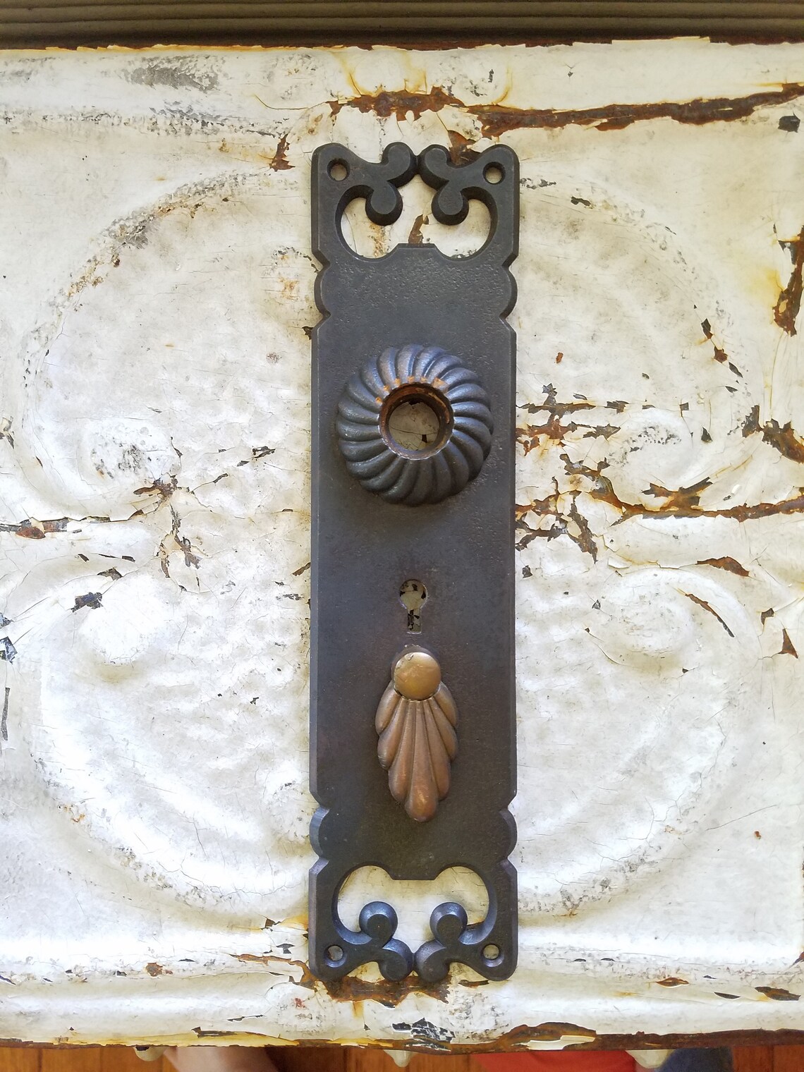 Exterior Door Plate Antique Door Plate Double Keyhole Two - Etsy