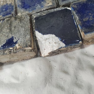 65 Small Blue Tiles, Small Antique Tiles, Fireplace Hearth, Reclaimed ...