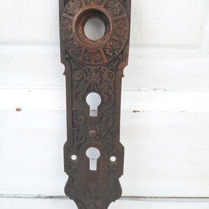 Exterior Door Plate, Antique Door Plate Double Keyhole, Two Key Hole ...