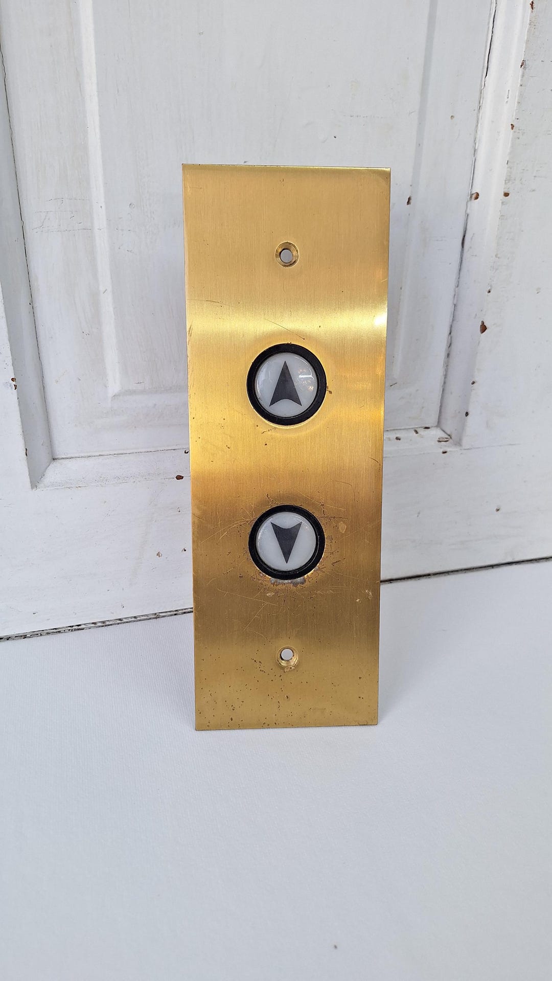 Vintage Brass Elevator Button Panel: Backlit Up/down Arrows - Etsy