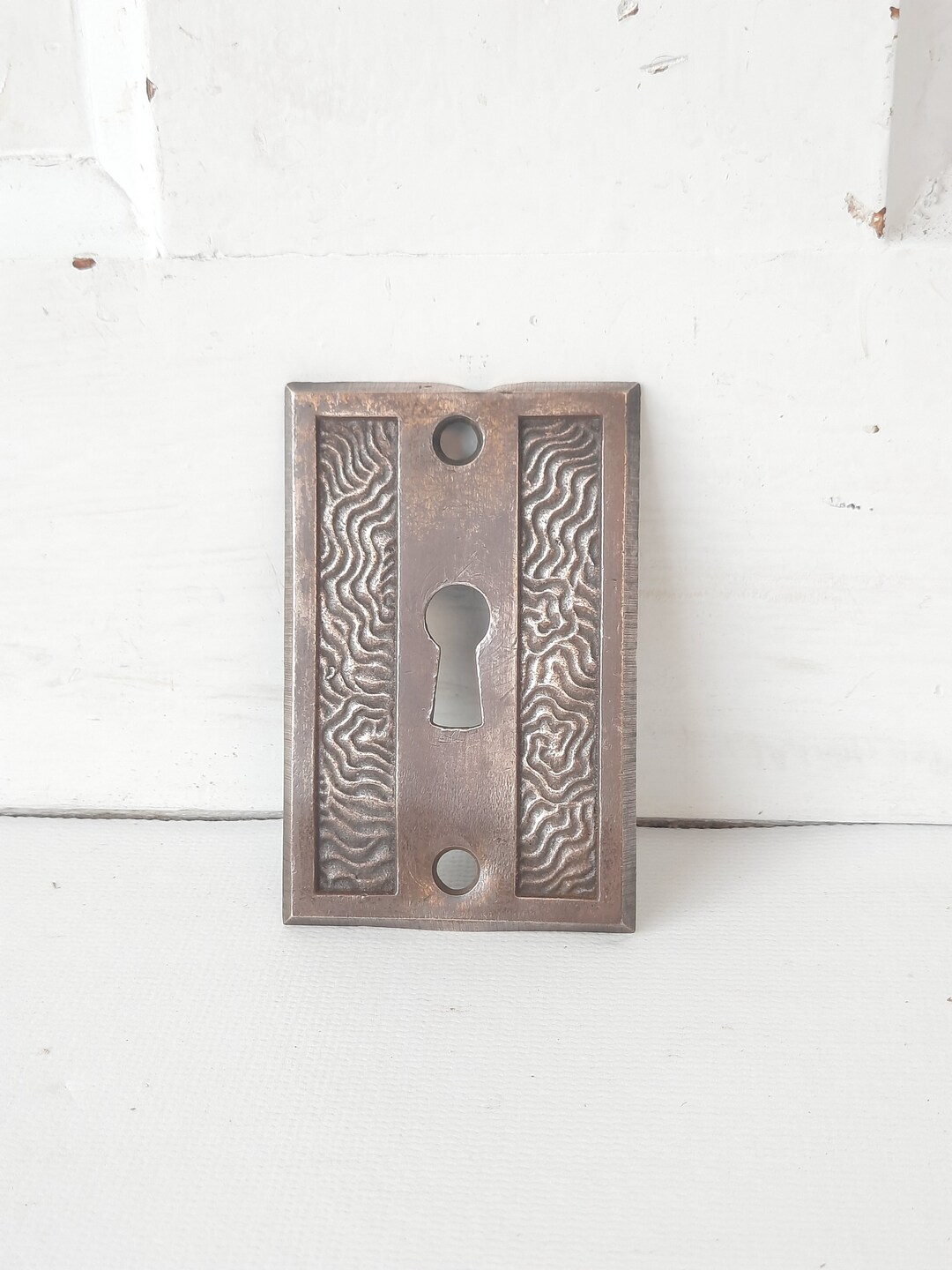 Fancy Design Large Antique Key Hole, Wood Grain Pattern, Brass Key Hole ...