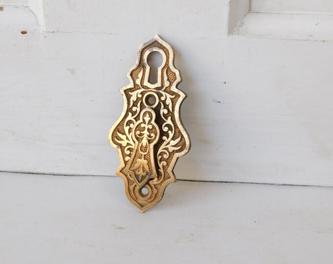 Antique Victorian Era Keyhole Escutcheon With Swinging Drop Cover ...
