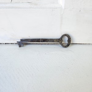 Large Antique Folding Door Key, Victorian Era Iron Folding Skeleton Key ...