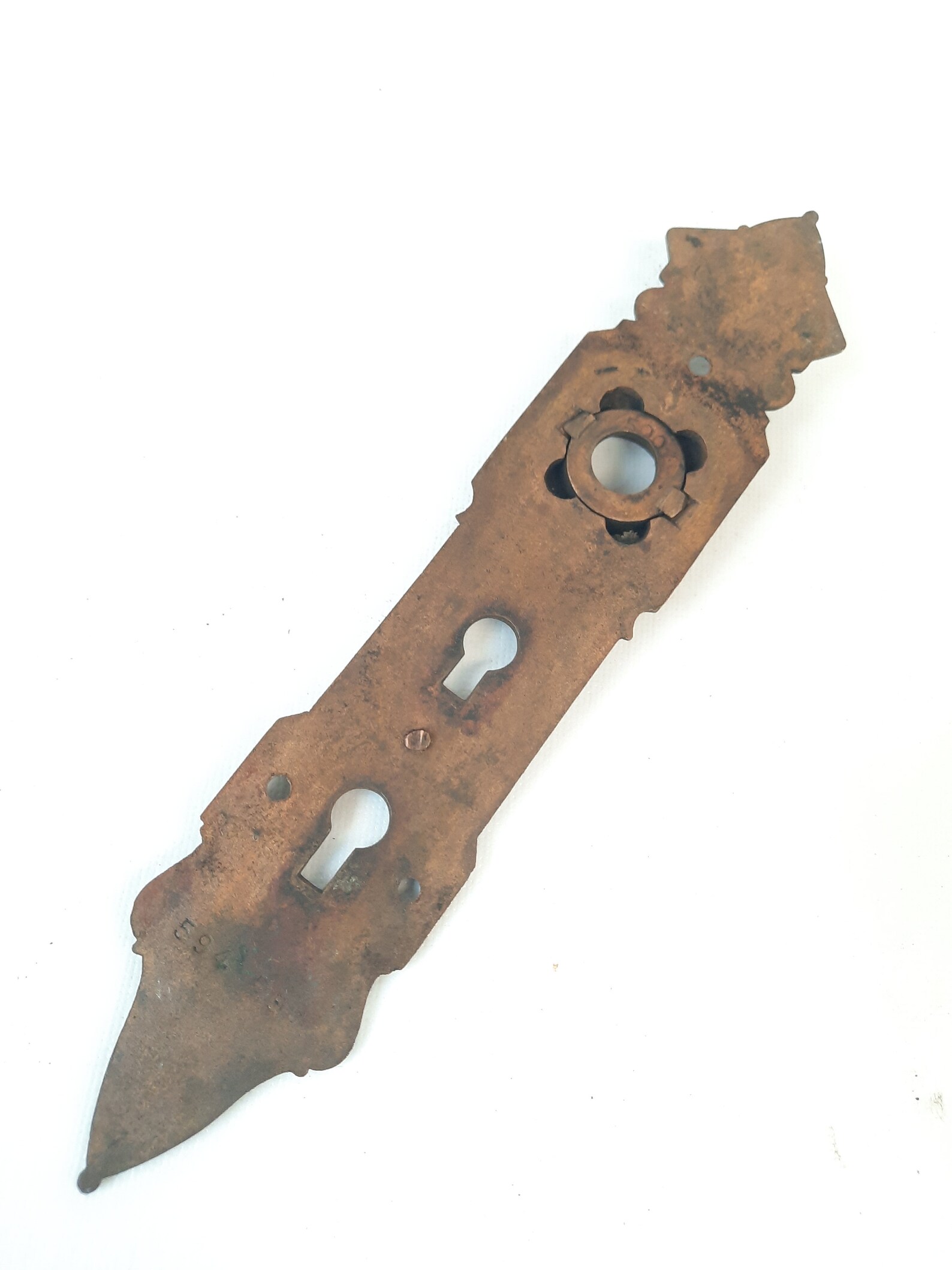 Exterior Door Plate, Antique Door Plate Double Keyhole, Two Key Hole ...